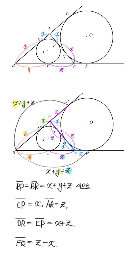헤론의 공식 증명 (내심, 방심, 접선의 길이 이용) - 수학능력발전소